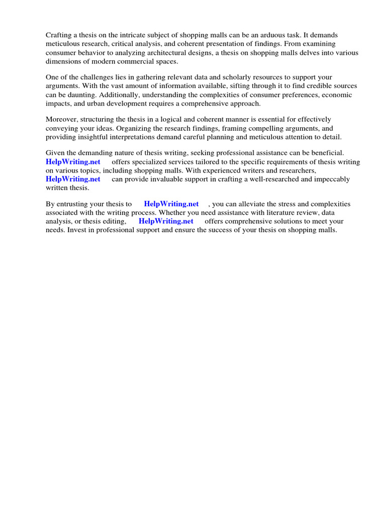 Thesis On Shopping Mall | PDF | Shopping Mall | Mixed Use Development