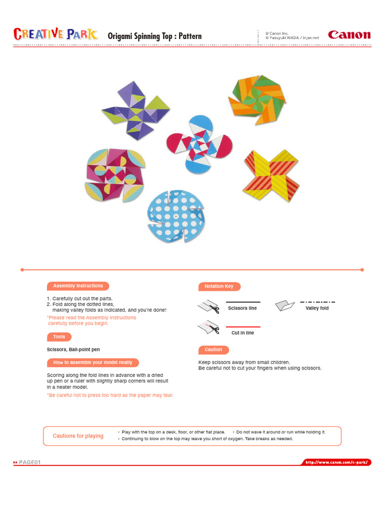 Origami Spinning Top Pattern | PDF