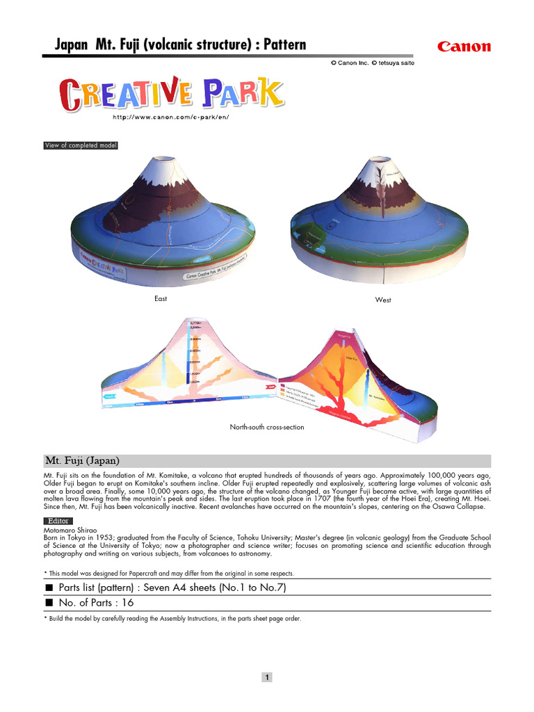Japan Mt. Fuji (Volcanic Structure) Pattern | PDF | Volcano | Volcanism