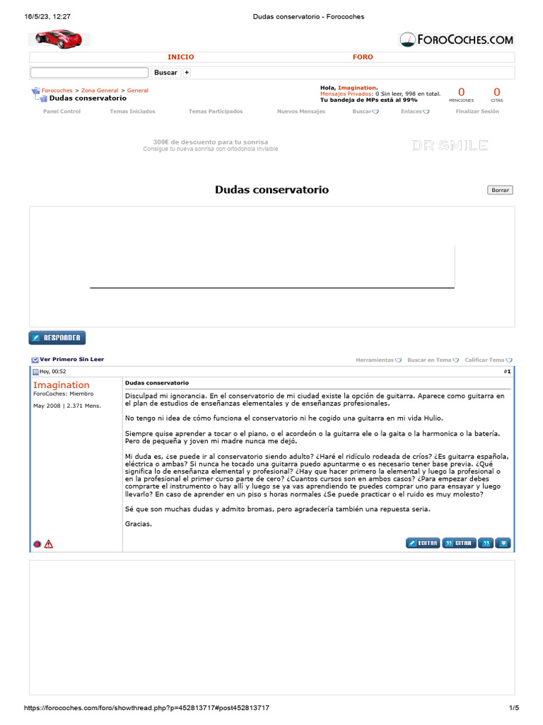 Dudas Conservatorio - Forocoches | PDF | Sonido | Entretenimiento