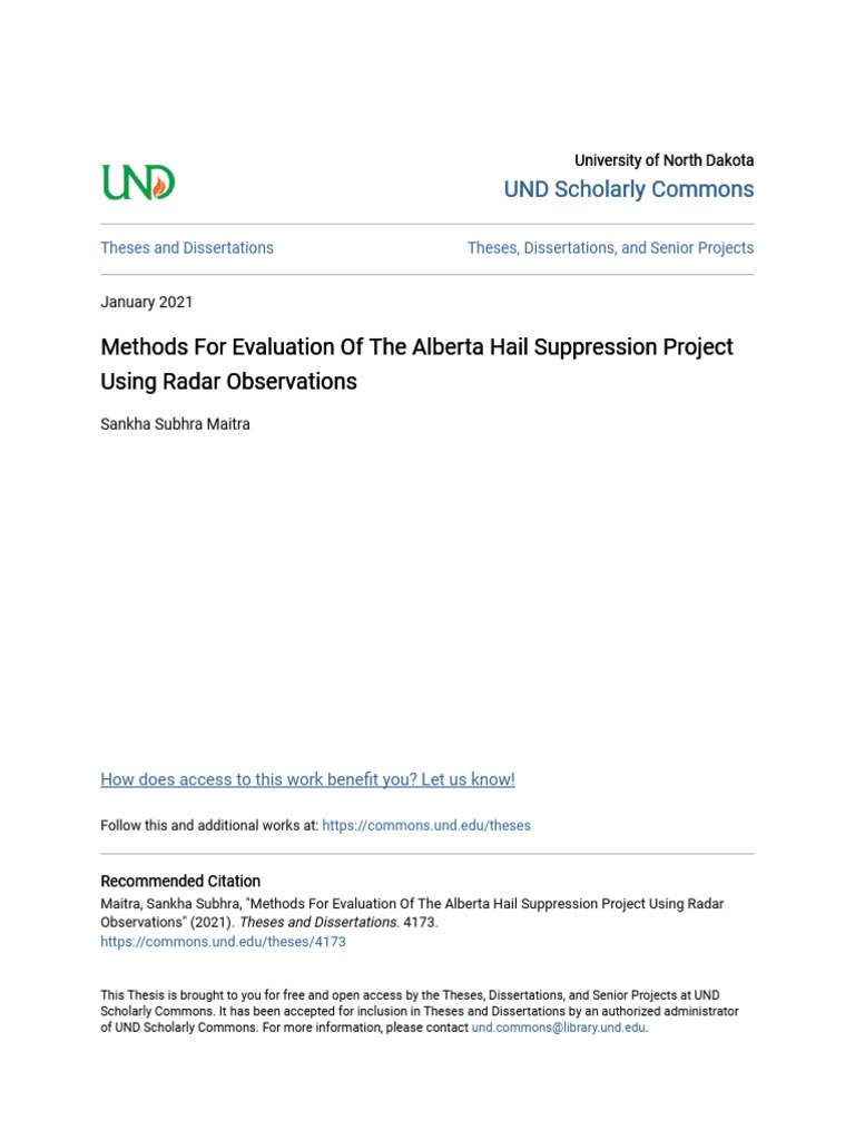 Methods For Evaluation of The Alberta Hail Suppression Project | PDF ...