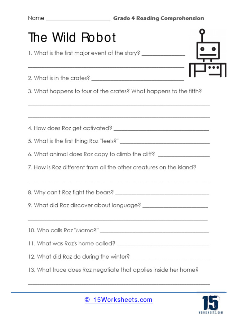 The Wild Robot: Grade 4 Reading Comprehension | PDF
