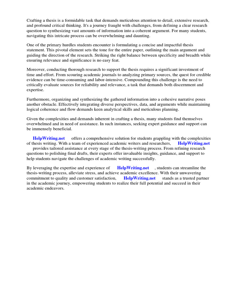 Simple Sample Thesis Statement | PDF