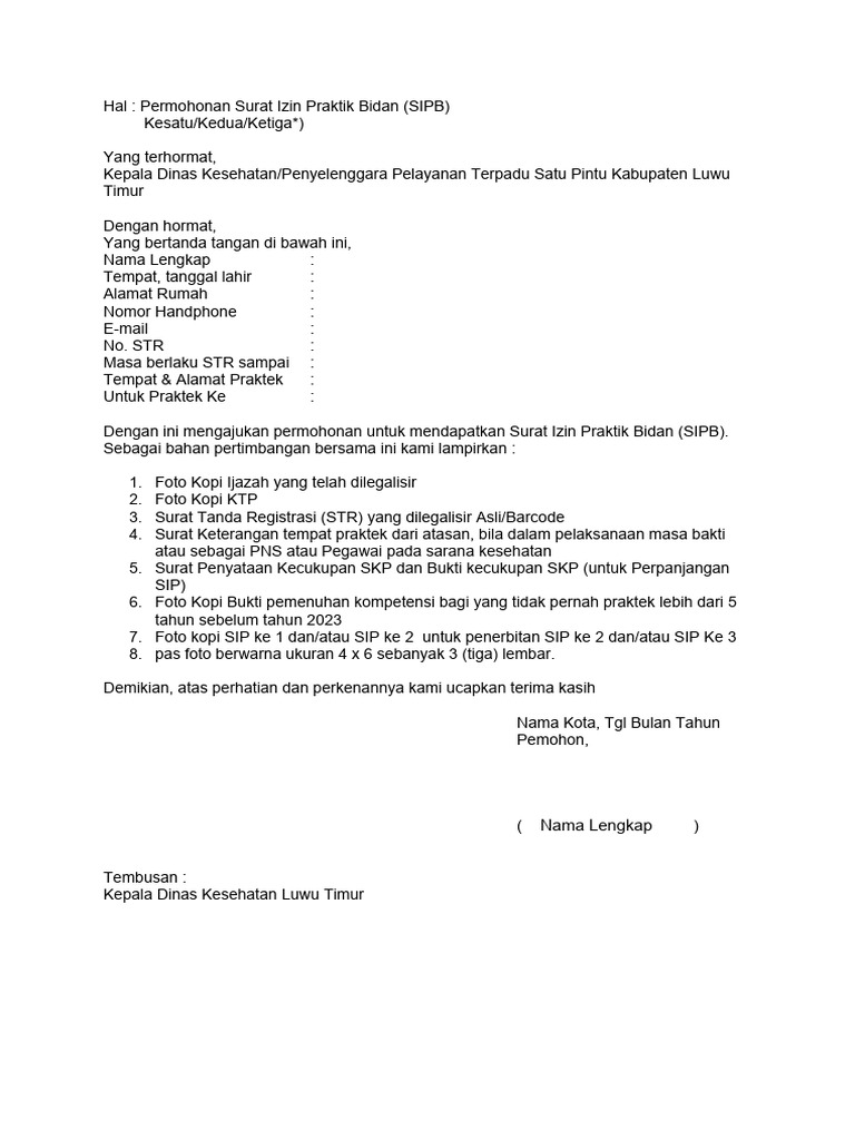 Permohonan Sip 2024 | PDF