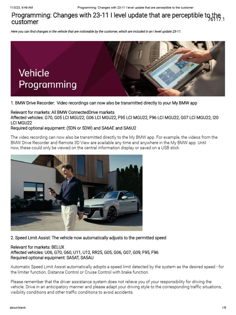 Programming Changes With 23-11 I Level Update That Are Perceptible To ...