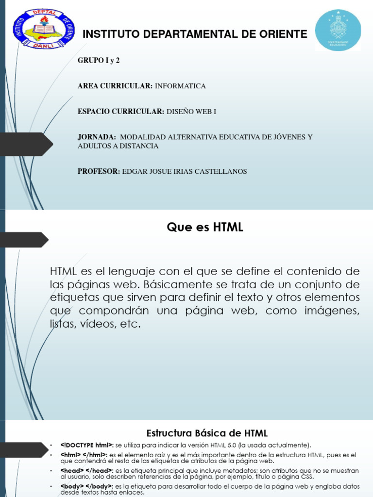 Estructura HTML y CSS Básico | PDF | HTML | Página web