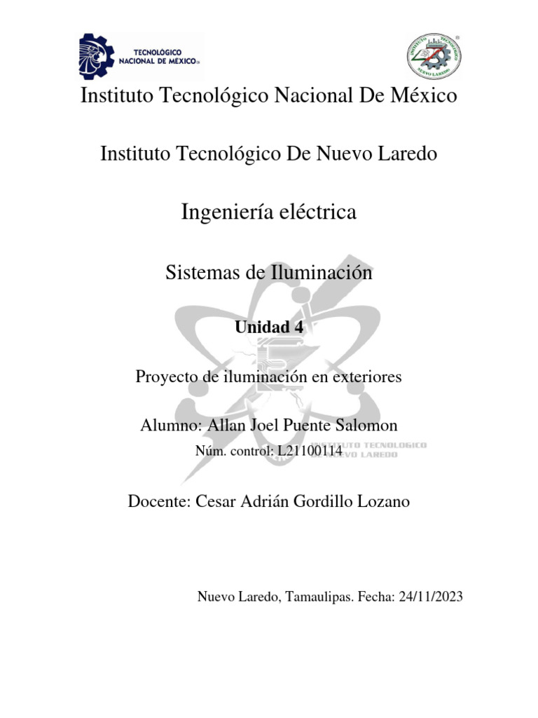 Proyecto de iluminacion exteriores | PDF | Encendiendo | Bombilla incandescente