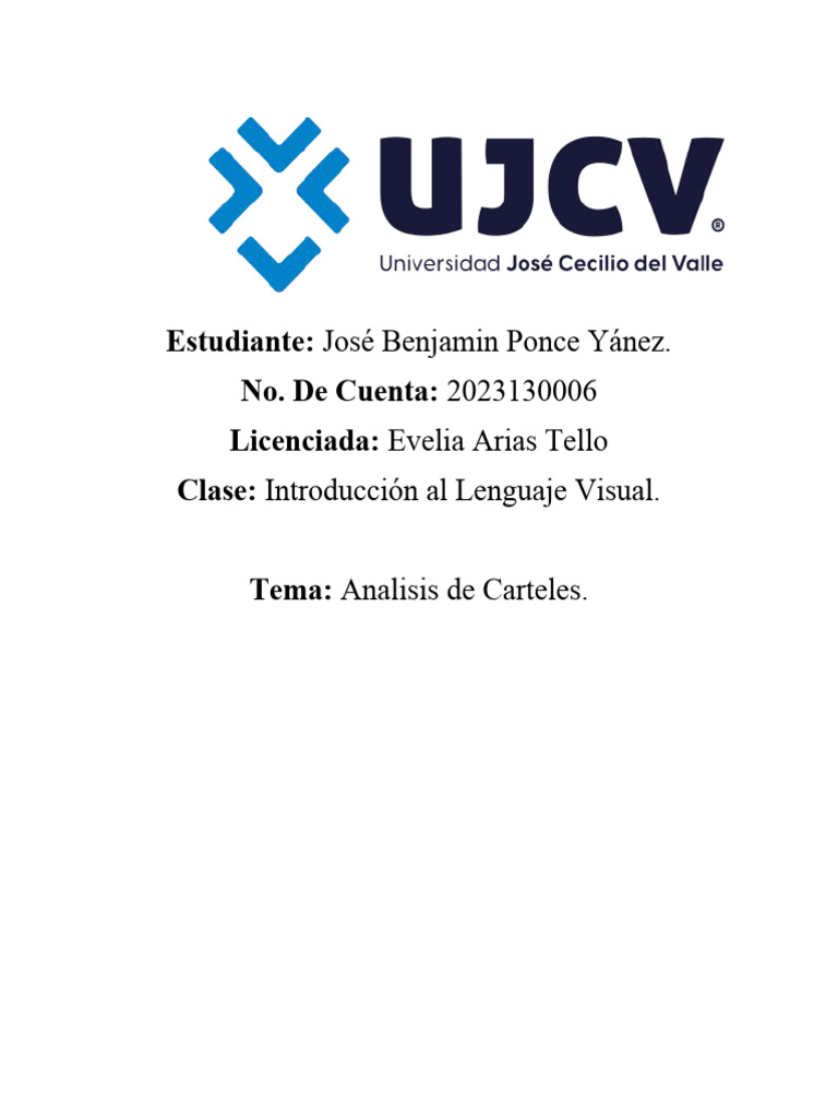 Analisis de Carteles - José Benjamin Ponce Yánez - 2023130006 | PDF | Color