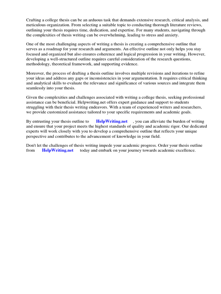 College Thesis Outline | PDF | Thesis | Essays