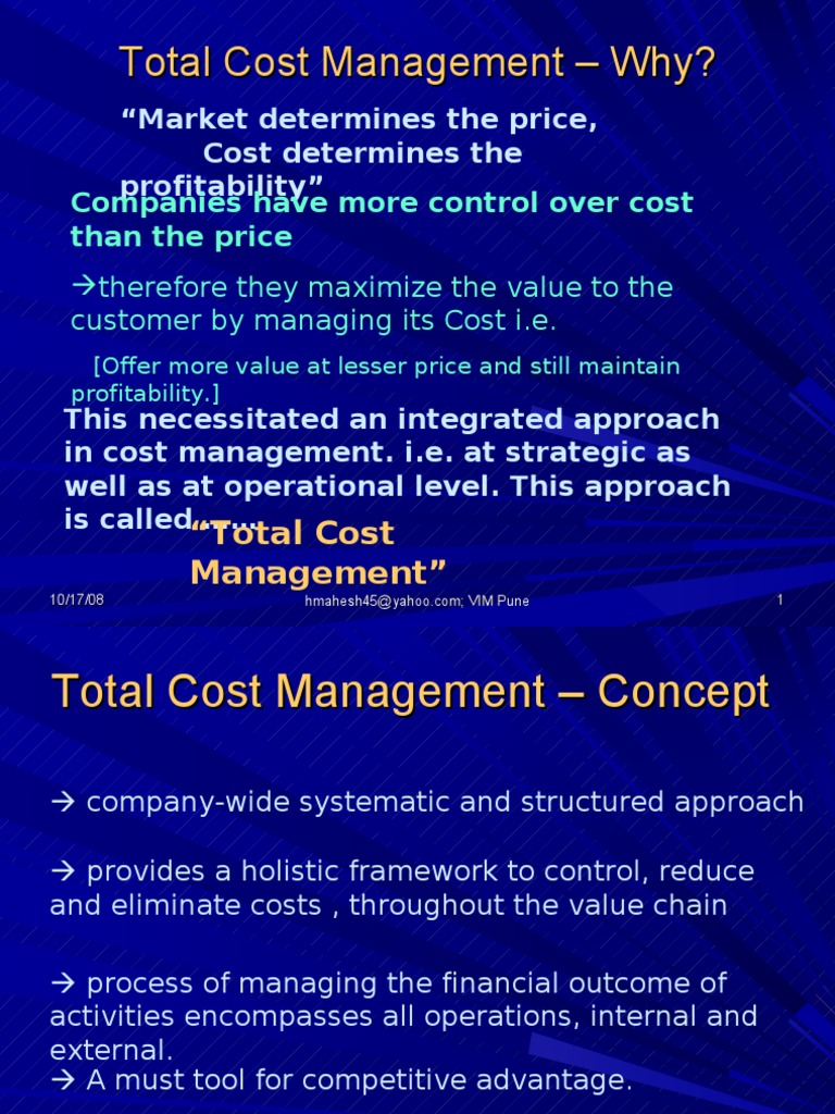 L31 Total Cost Management | PDF | Cost Accounting | Prices