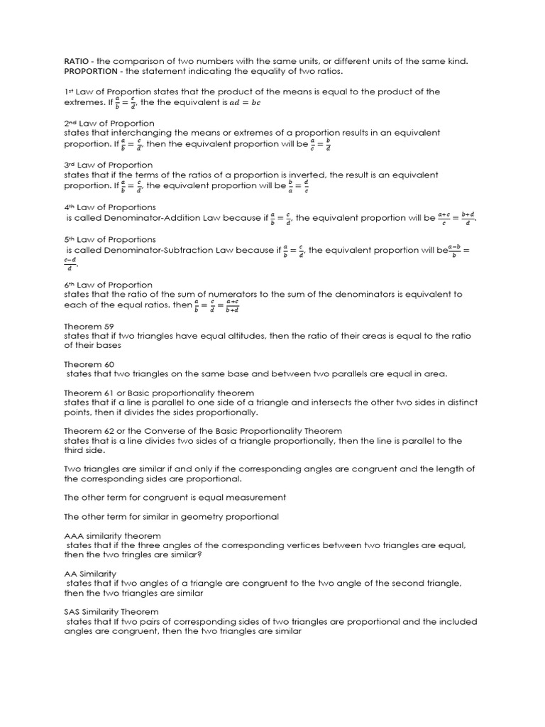 Understanding Ratios and Proportions | PDF | Triangle | Euclid
