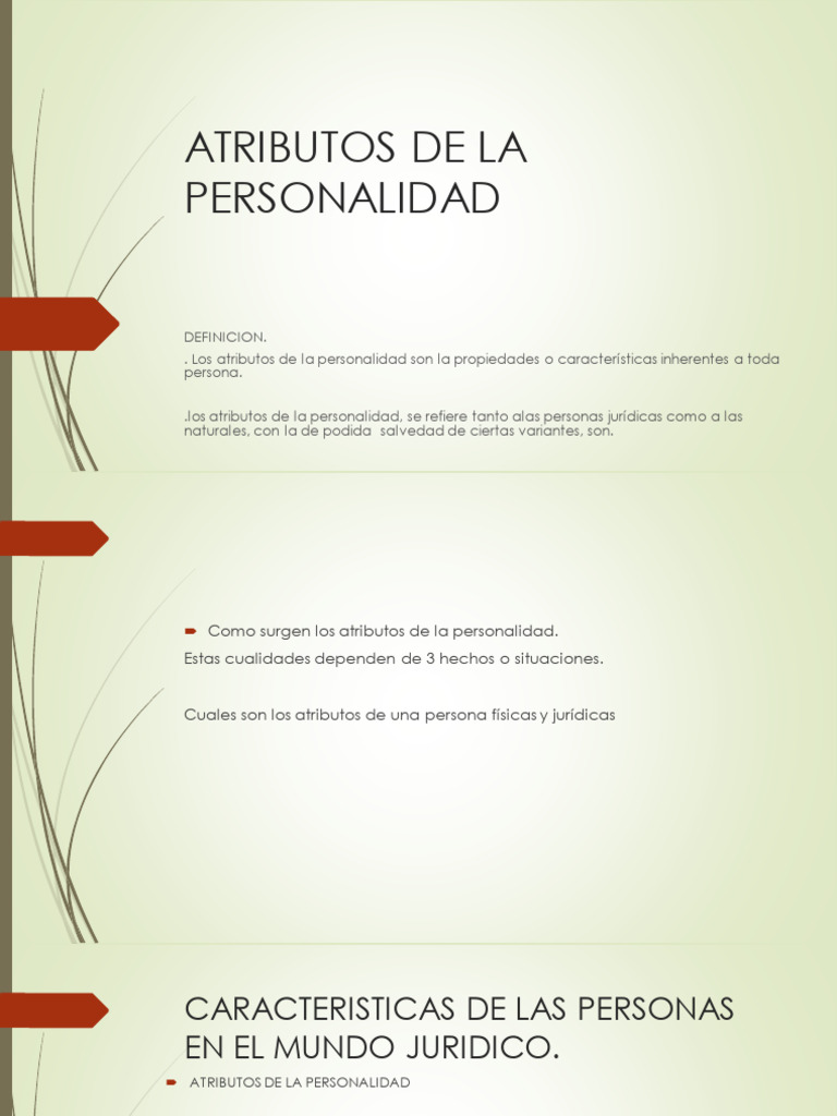 Atributos de La Personalidad | PDF | Propiedad | Bienes (Ley)