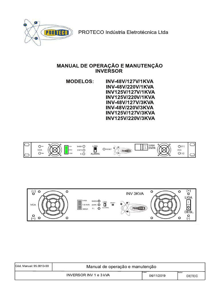 95.0013-00 - Manual-Inv-1-E-3-Kva-Cliente | PDF