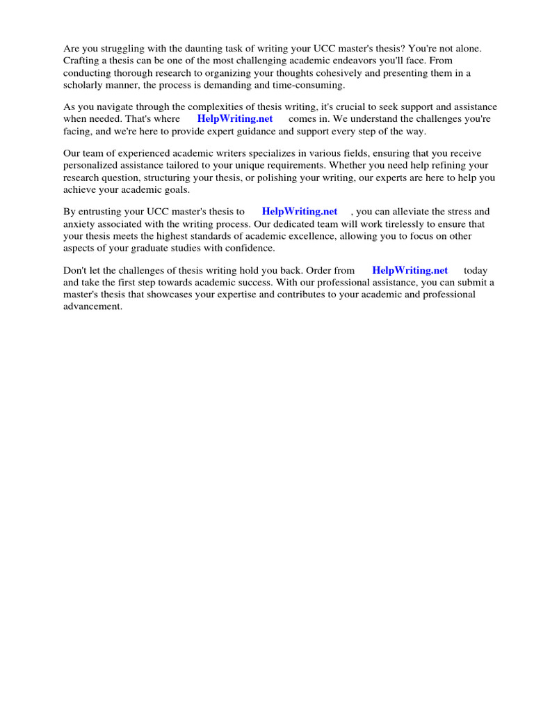 Ucc Masters Thesis Submission | PDF | Thesis | Hedge Fund