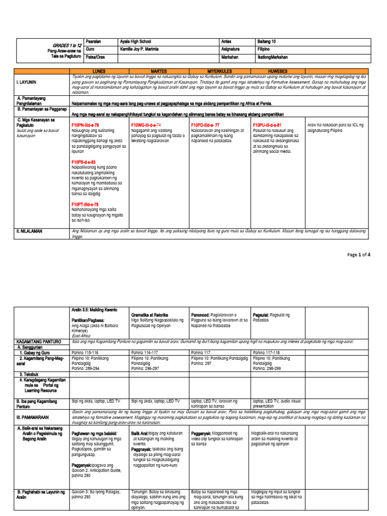 Aralin 3.5.docx f2f | PDF