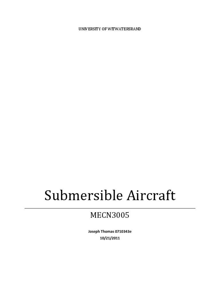 Submersible Aircraft | PDF | Aircraft | Lift (Force)