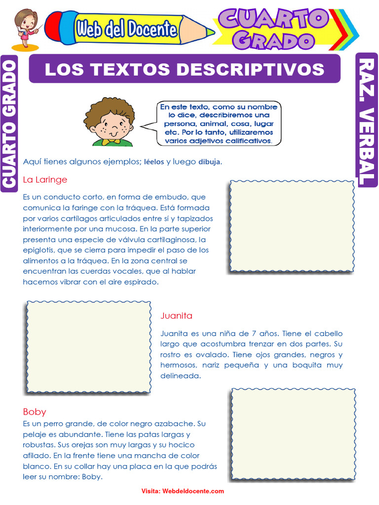 Las Imágenes Y Los Textos Descriptivos Son MilagroTIC: LENGUA 6º