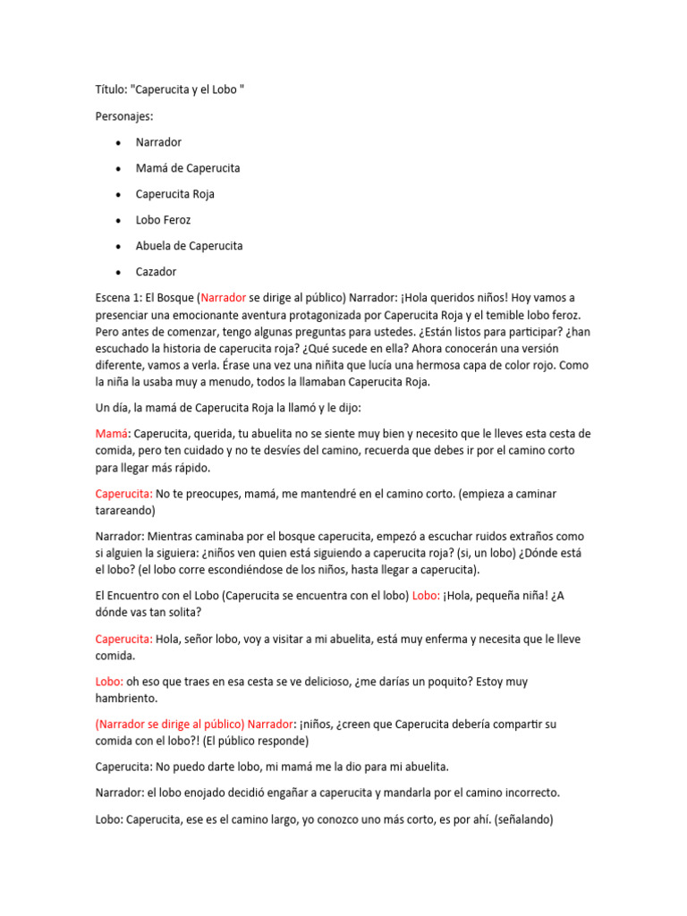 Caperucita Roja: Aventura Infantil | PDF | Caperucita Roja