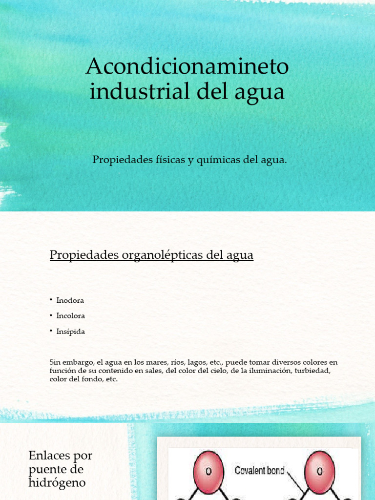 Propiedades Fyq Del Agua | PDF | Propiedades del agua | Polaridad química