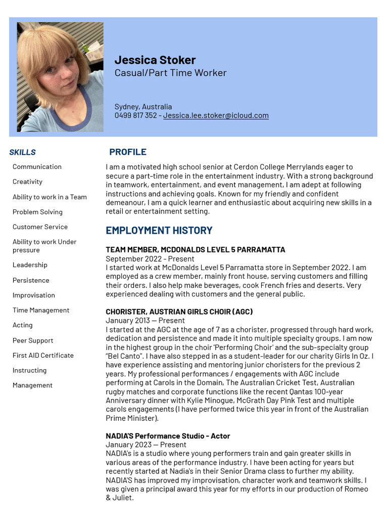 JESS STOKER RESUME | PDF