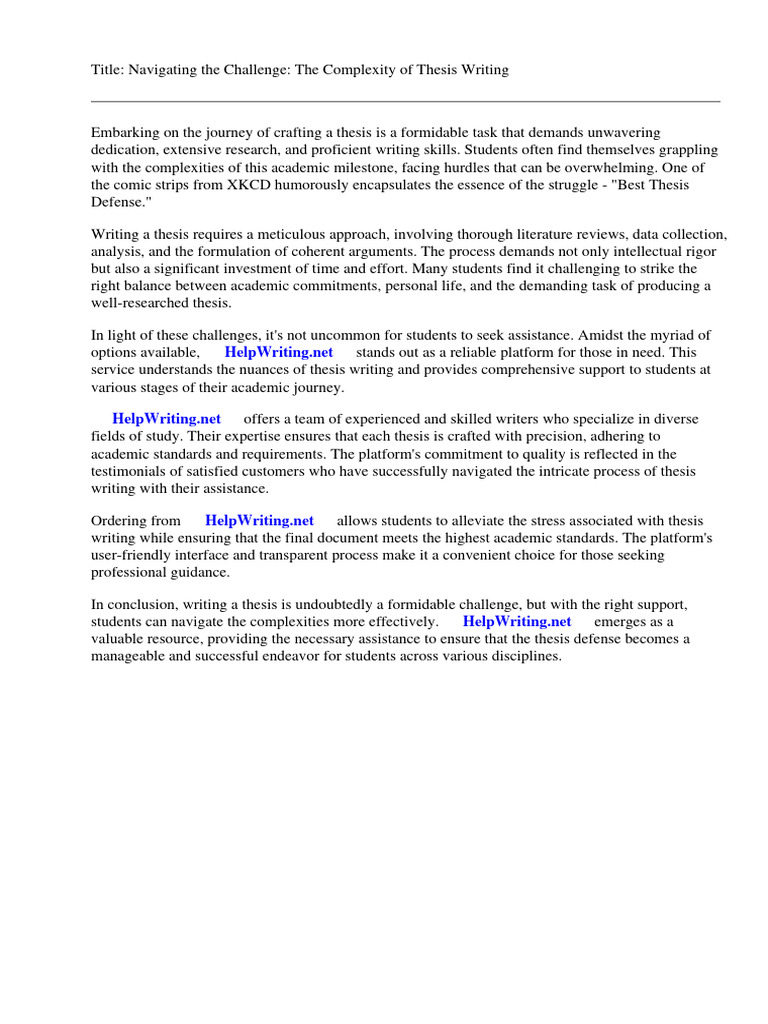 XKCD Best Thesis Defense | PDF