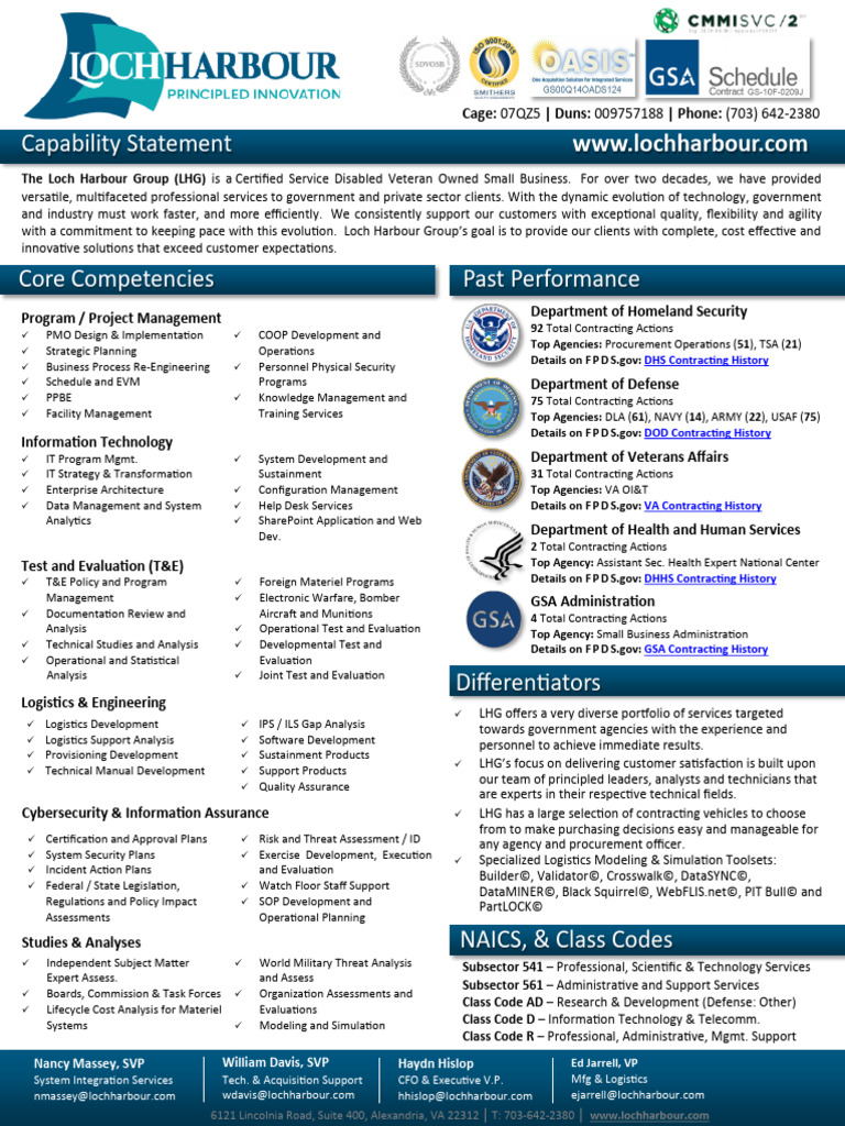 Sample Capabilities Statement | PDF | United States Department Of ...