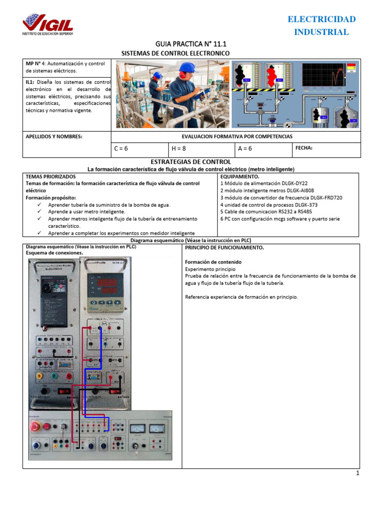 11.1 - Practicas-Control de Procesos Flujo | PDF | Sistema de control | Diodo emisor de luz