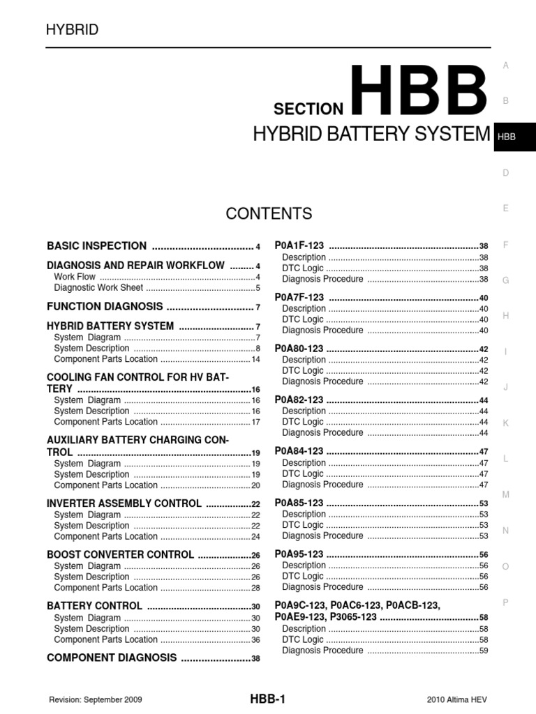 Hybrid Battery System: Section | PDF | Electric Motor | Components