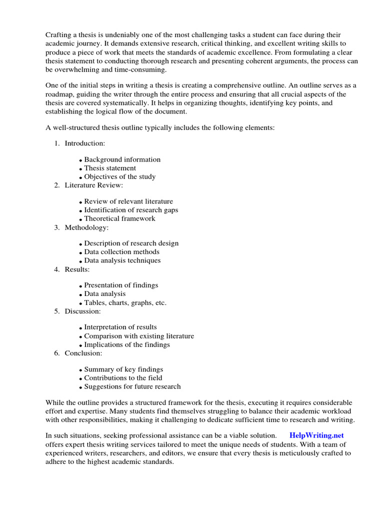 Sample Thesis Outline | PDF