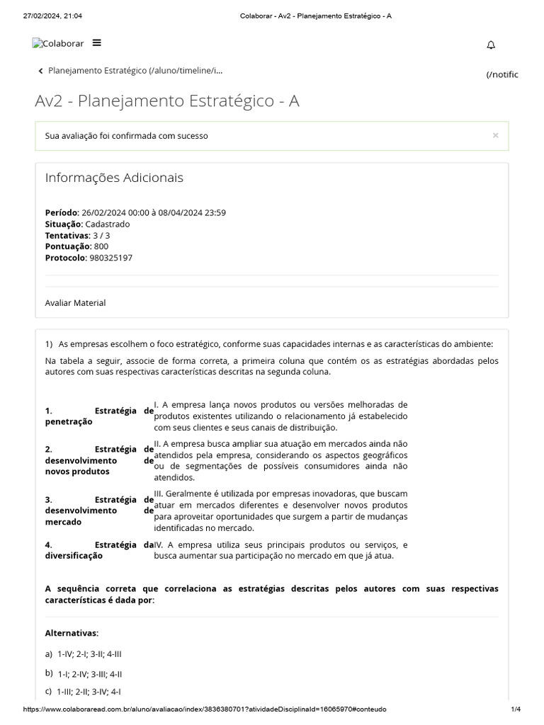 Av2 - Planejamento Estratégico - A | PDF | Gestão do conhecimento | Conhecimento