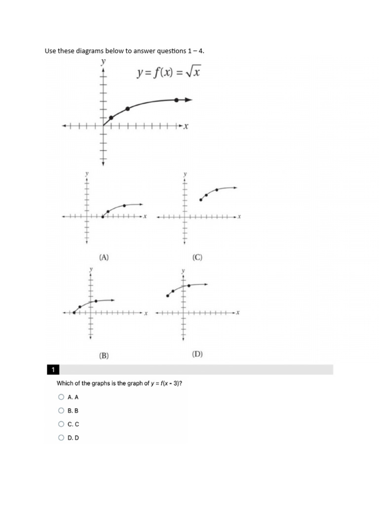 Digital SAT Math Practice Test 24 - Functions and Their Graphs | PDF