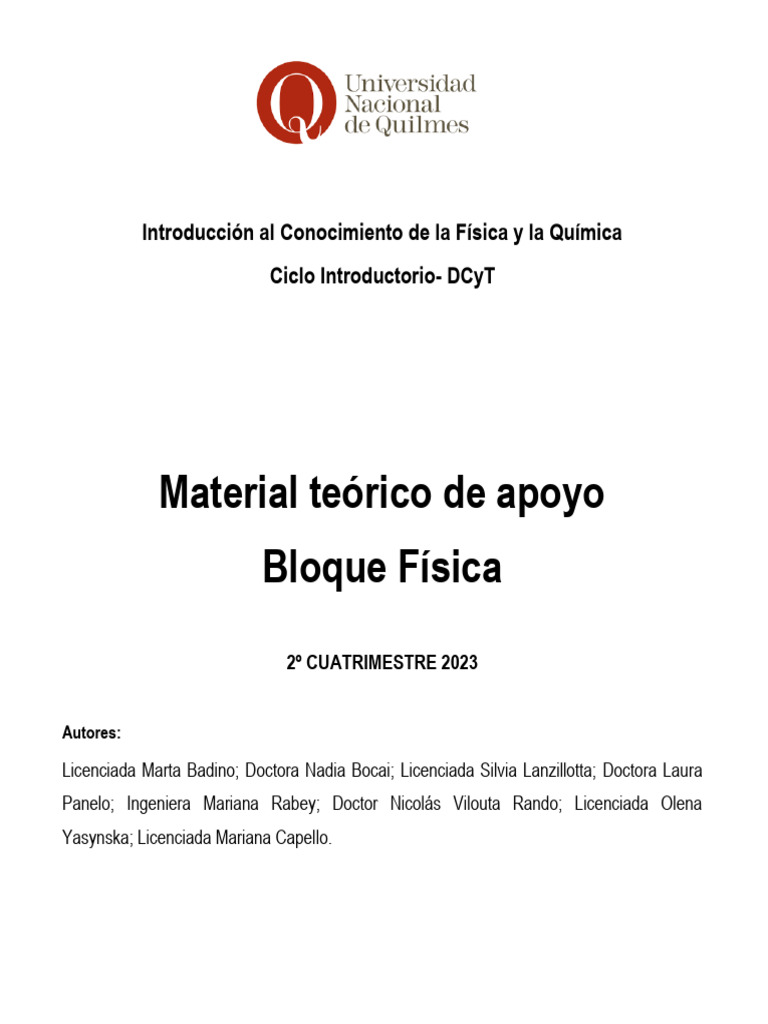 Material-Teorico-Bloque-Fisica | PDF | Fuerza | Vector Euclidiano