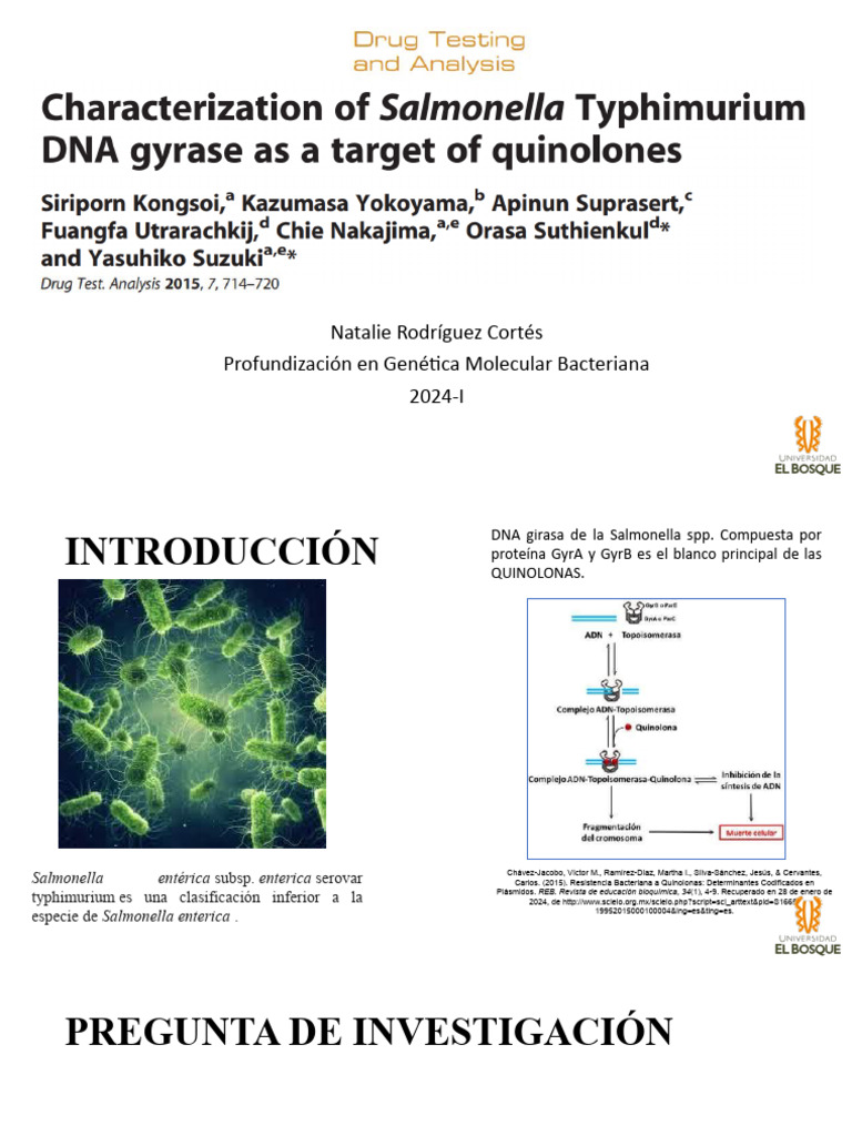 Caraterizaión de La ADN Girasa en La Salmonella Typhimurium | PDF ...