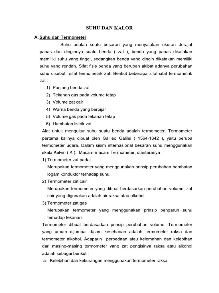 Materi Suhu Dan Kalor | PDF
