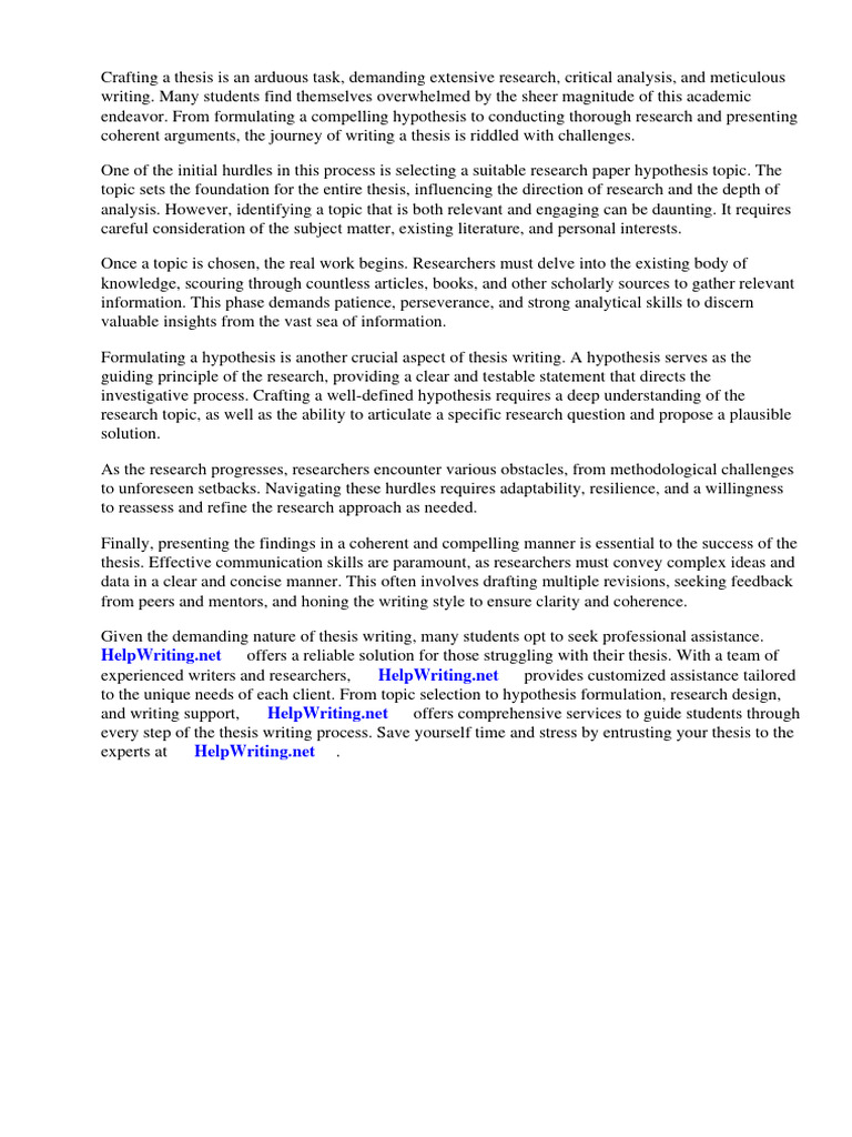 Research Paper Hypothesis Topics | PDF | Hypothesis | Statistical ...