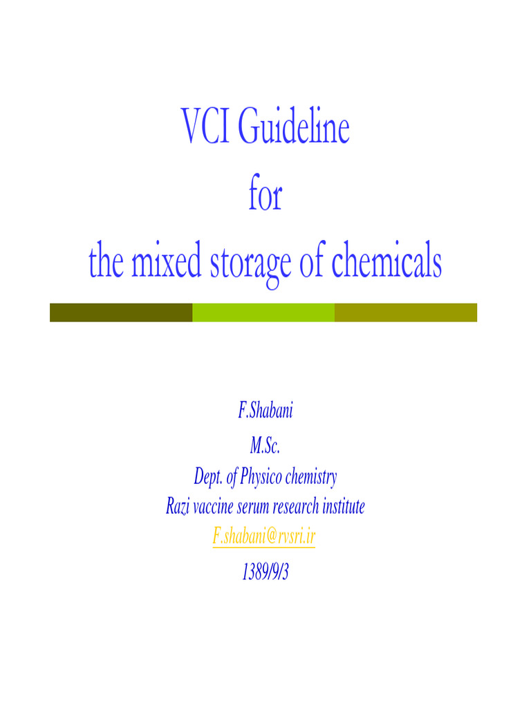 VCI Guideline For The Mixed Storage of Chemicals | PDF | Dangerous ...