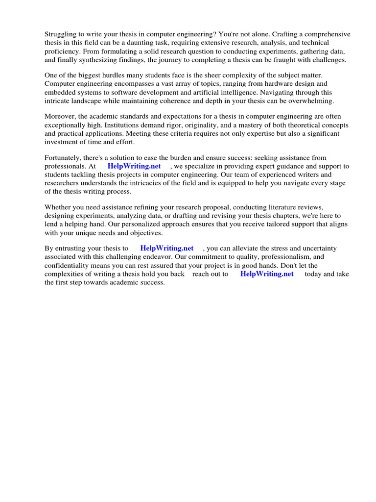 Thesis Help for Computer Engineering | PDF | Engineering | Thesis