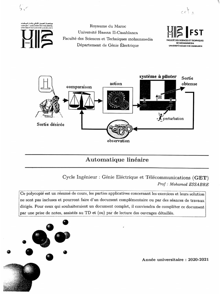 Automatique Linéaire Detaillé | PDF