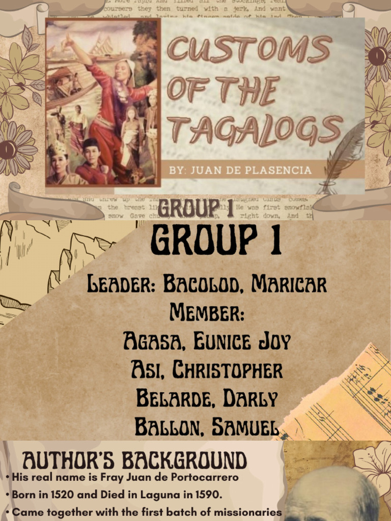 Customs of The Tagalog by Group 1 | PDF
