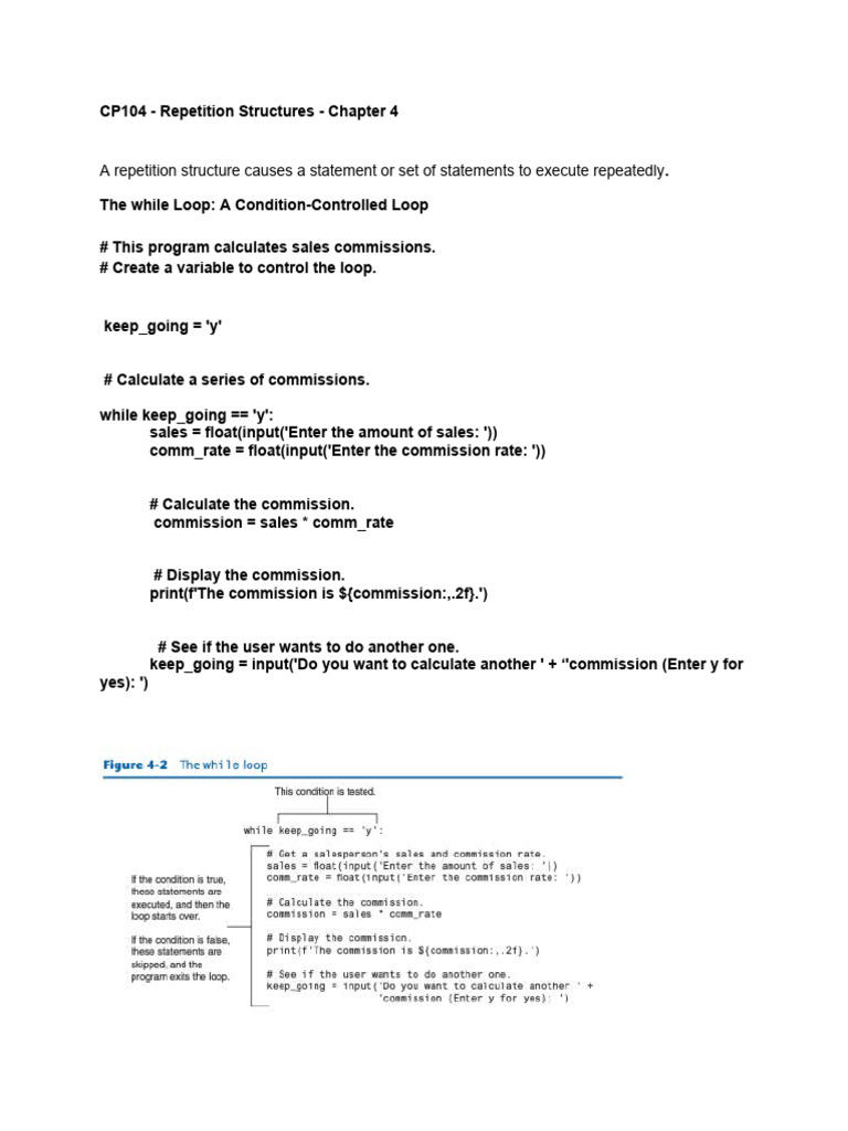CP104 - Chapter 4 - Repetition Structures | PDF | Computer Program | Programming