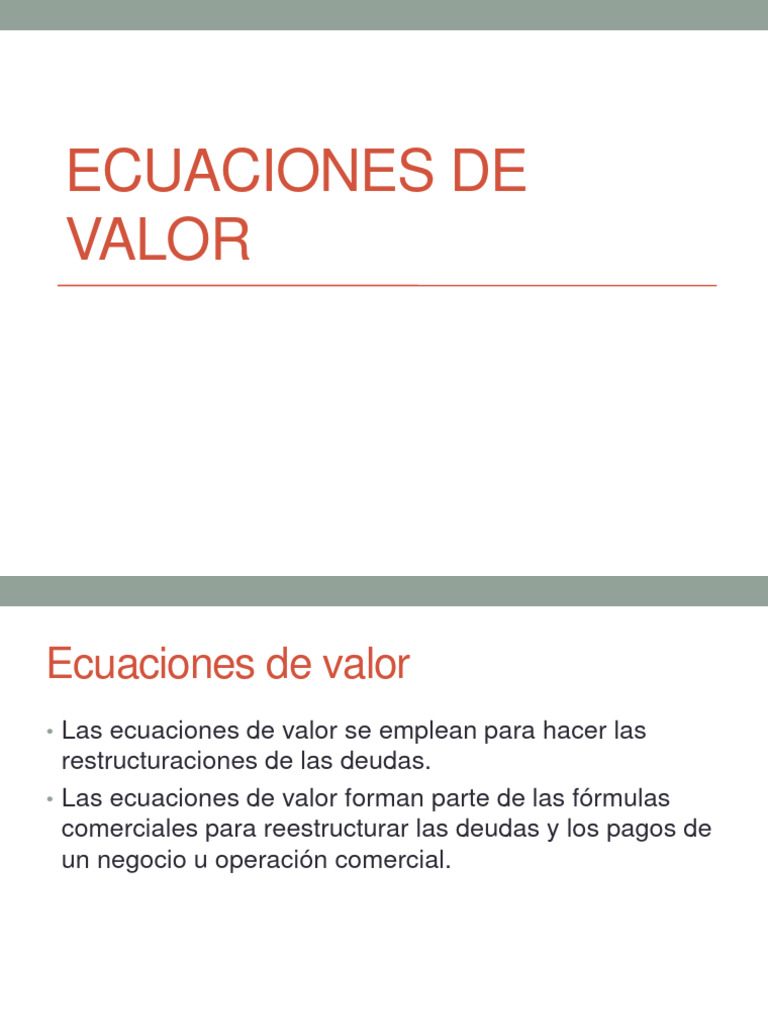 Ecuaciones de Valor | PDF