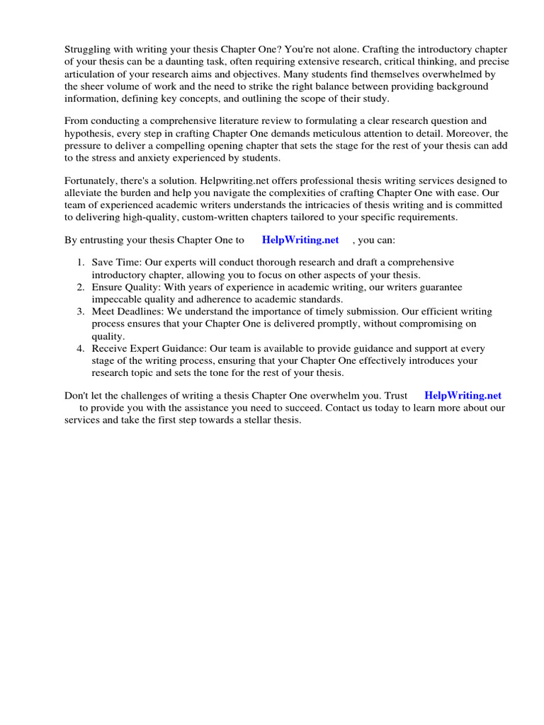 Thesis Chapter One | PDF | Thesis | Computer Network