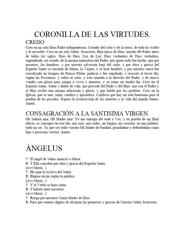 Coronilla de Las Virtudes | PDF | Religión y espiritualidad
