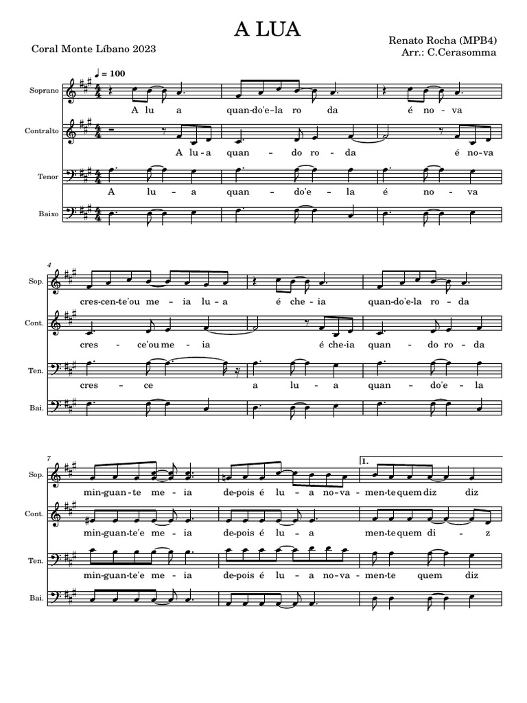 A Lua | PDF | Canto | Música à capela