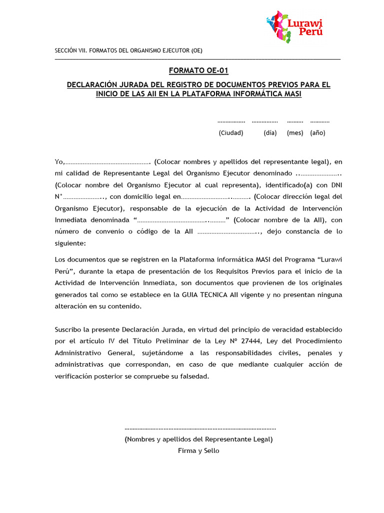 Formatos OE 02 | PDF