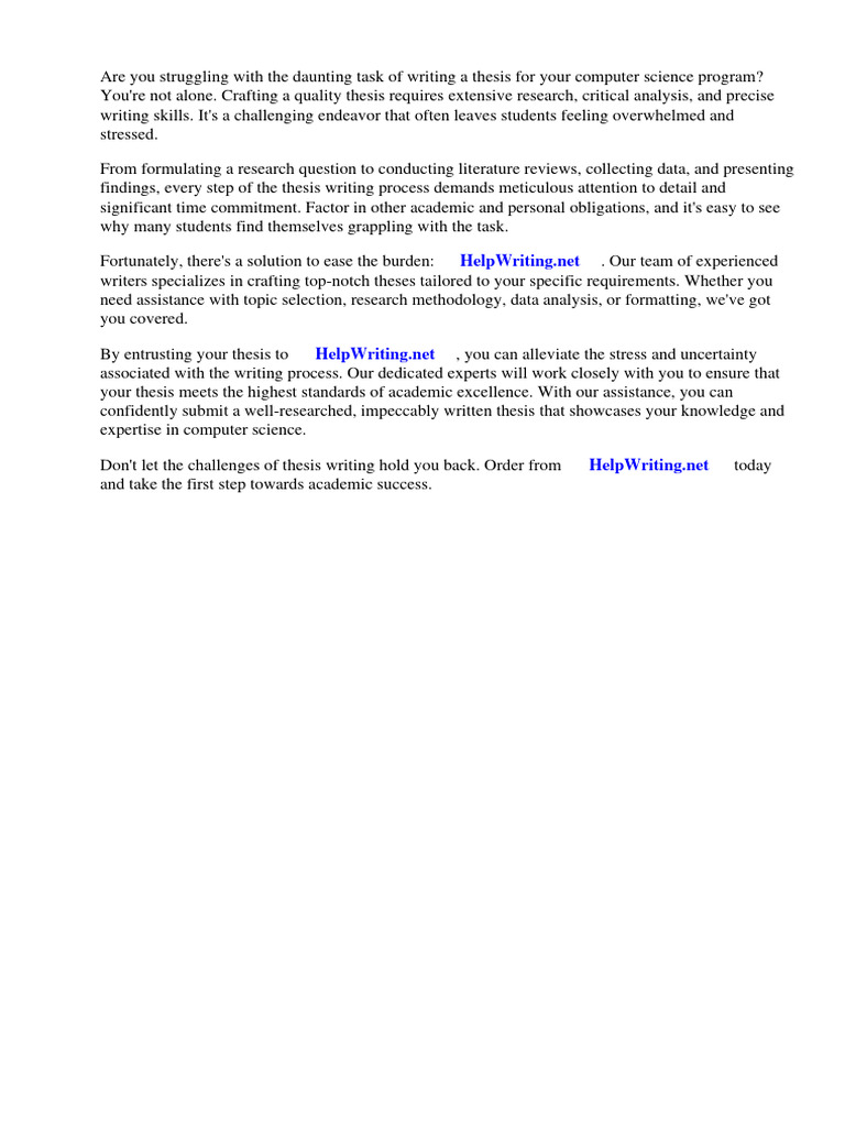 Sample Baby Thesis For Computer Science | PDF | Computer Science | Science