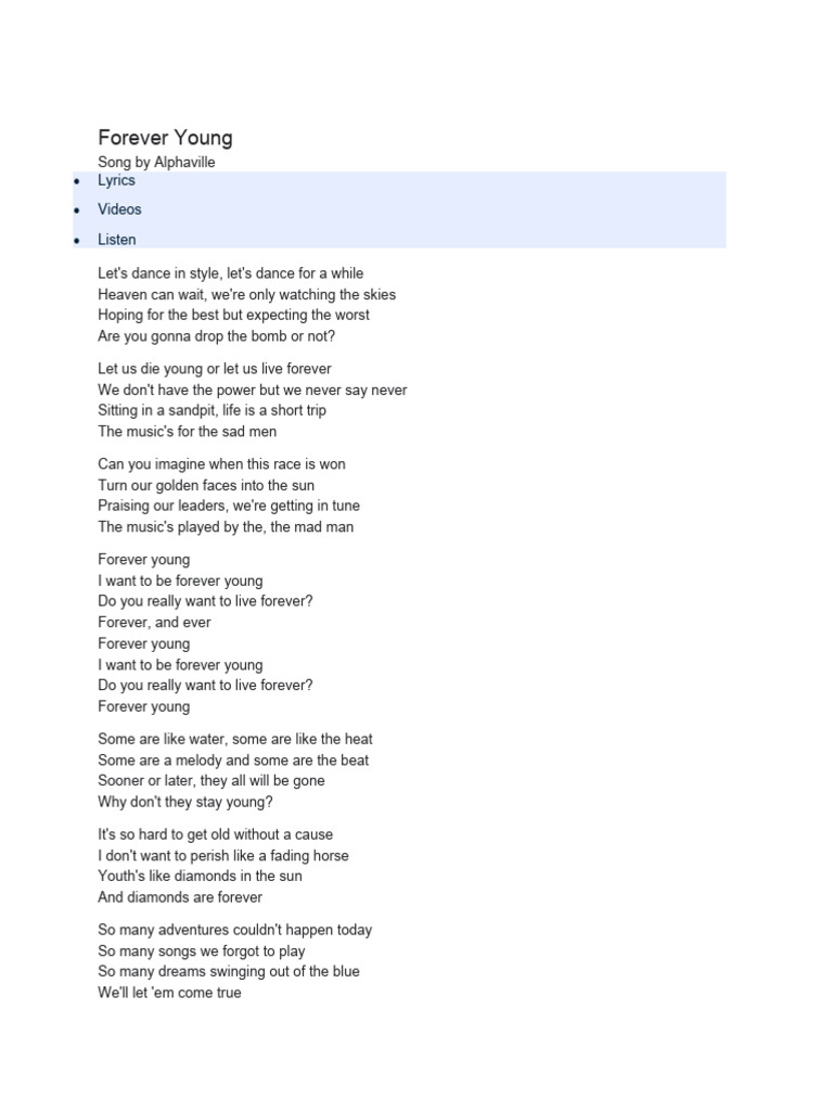Forever Young | PDF
