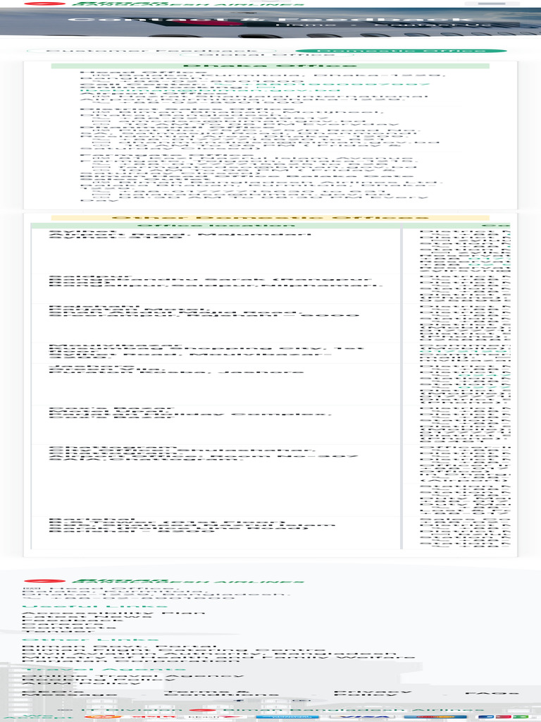 Biman Bangladesh Airlines Contacts | PDF | Dhaka | World Politics