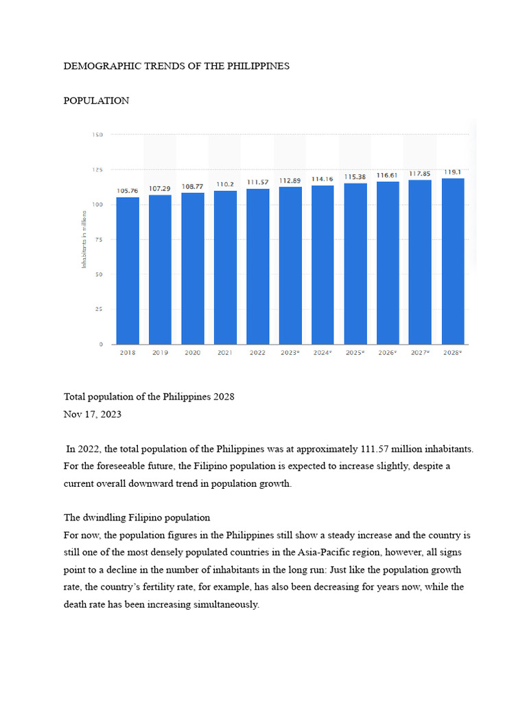 Demographic Trends of The Philippines | PDF