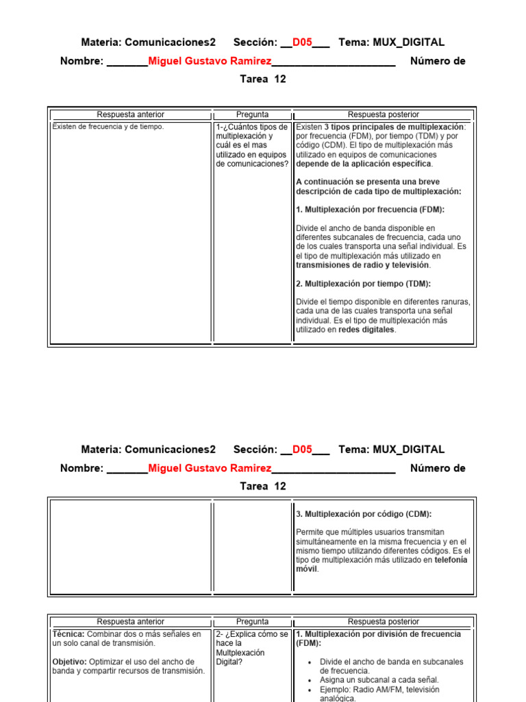 12-Tarea MUX TDM-FDM | PDF | Multiplexación | Industrias de servicio